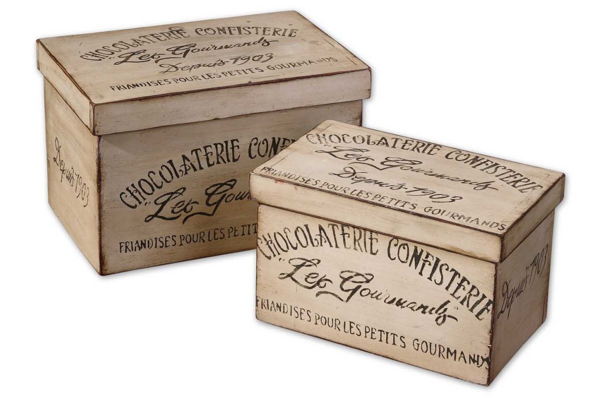 Chocolaterie Decorative Boxes Set of 2 at Gardner-White