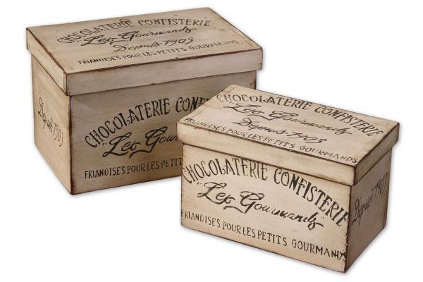 Chocolaterie Decorative Boxes Set of 2 at Gardner-White