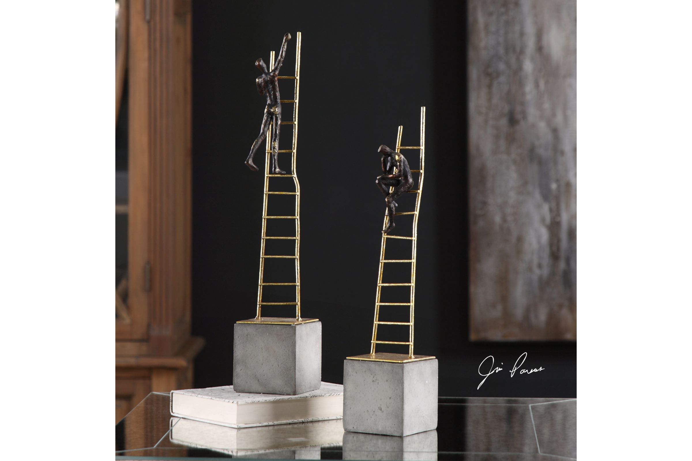 Ladder Climb Sculpture Set of 2 at Gardner-White