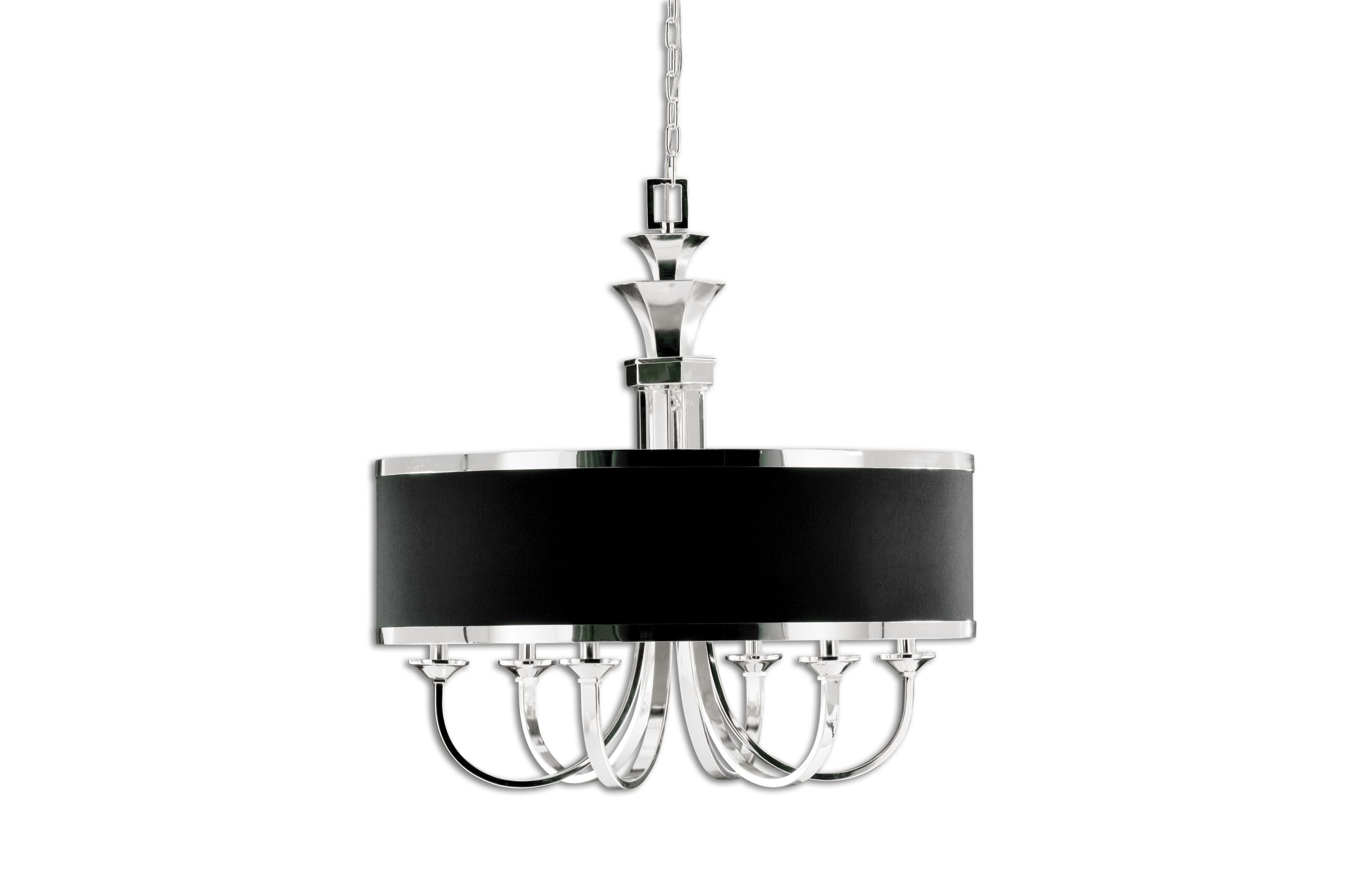 Tuxedo 6 Light Black Shade Chandelier at Gardner-White