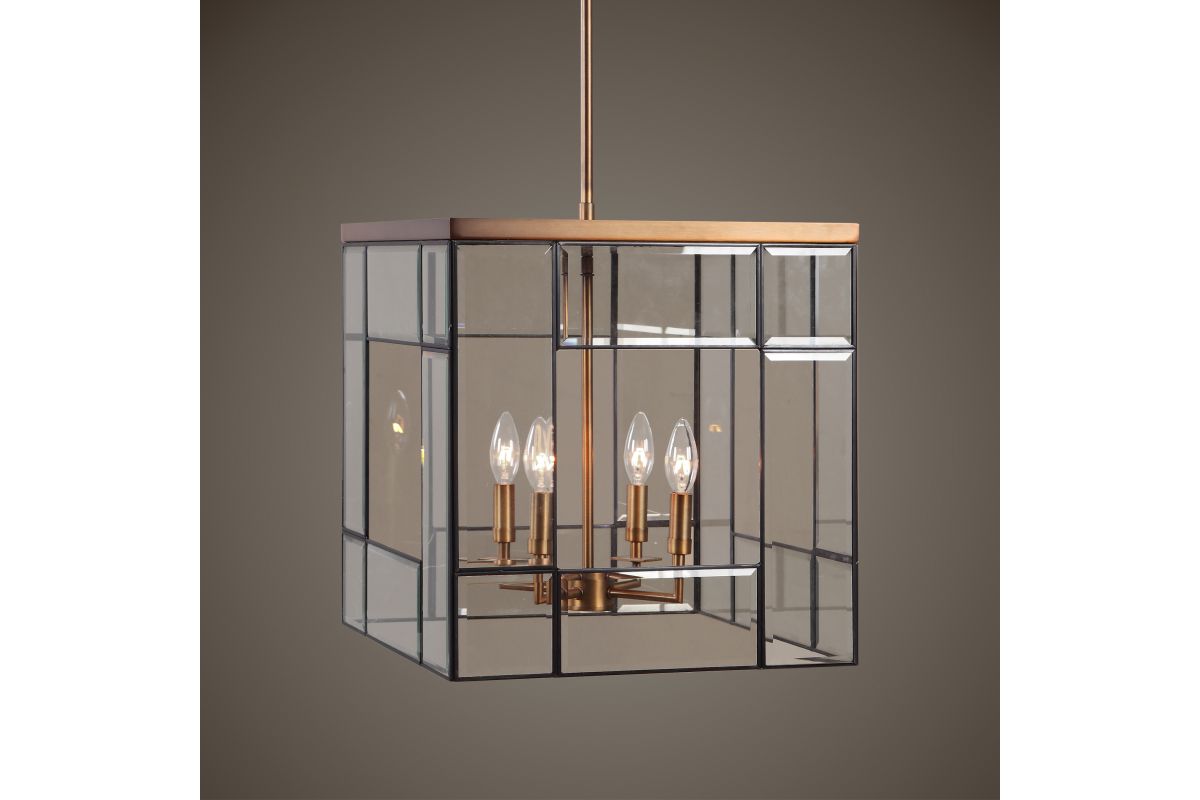 Romilly 4 Light Antique Brass Pendant at Gardner-White