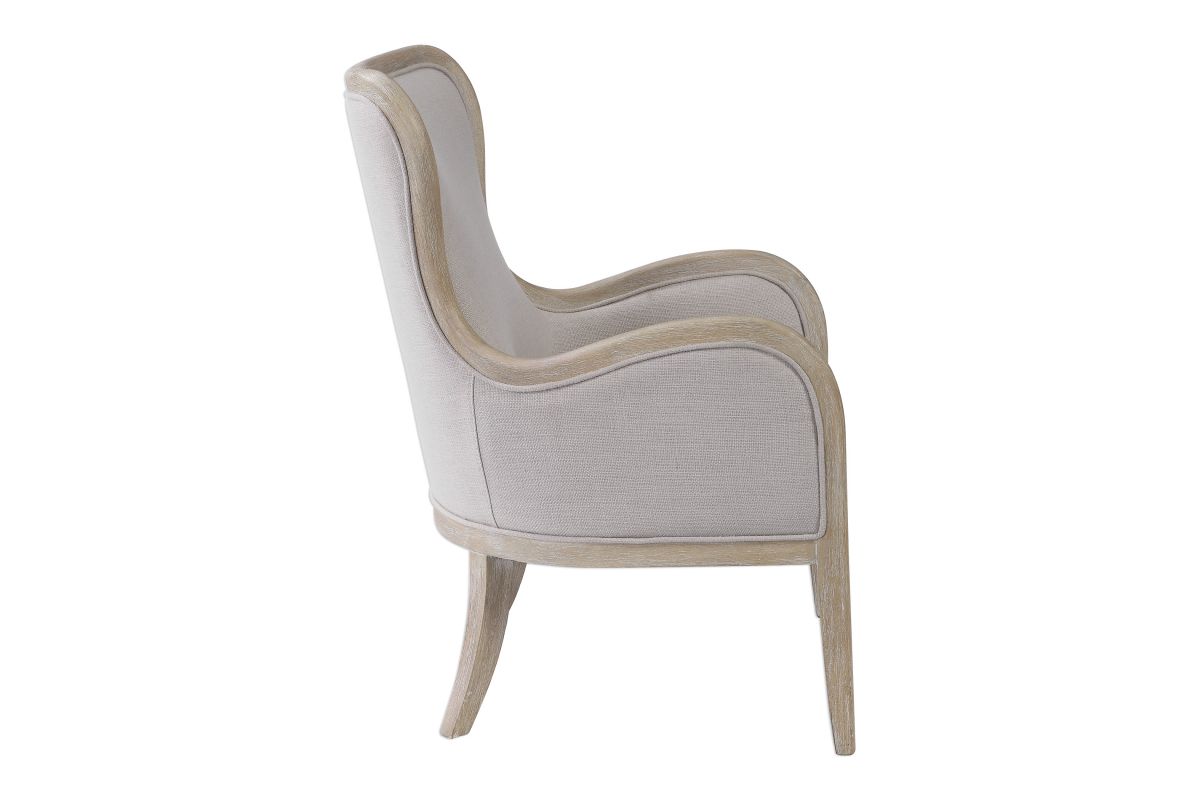 Shantel Oatmeal Gray Wing Chair at Gardner-White