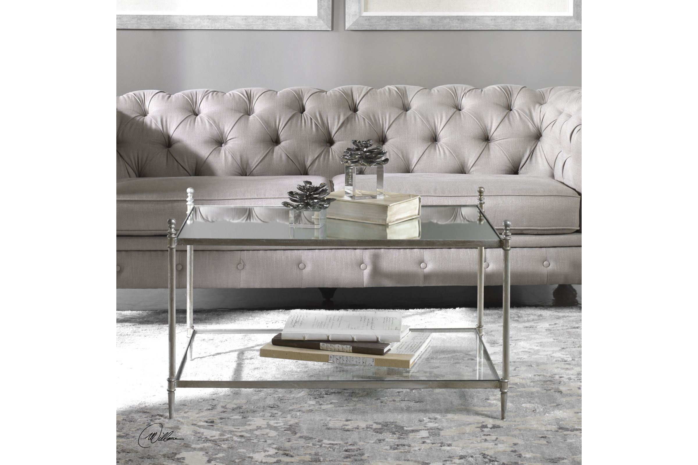 Gannon Mirrored Glass Coffee Table at Gardner-White