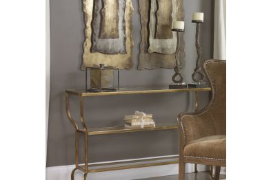 Deline Gold Console Table at Gardner-White