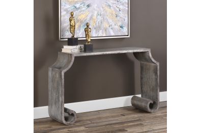 Agathon Stone Gray Console Table at Gardner-White