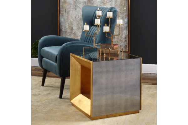 Flair Gold Cube Table at Gardner-White