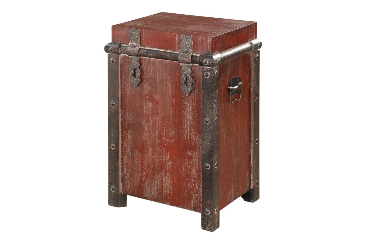 Isaac Wine Red Accent Table at Gardner-White