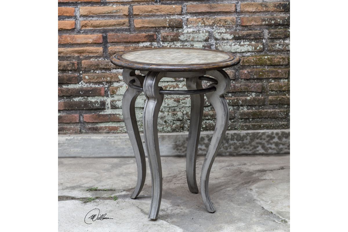 Mariah Round Gray Accent Table at Gardner-White
