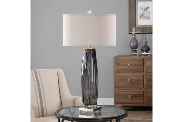 Vilminore Gray Glass Table Lamp at Gardner-White