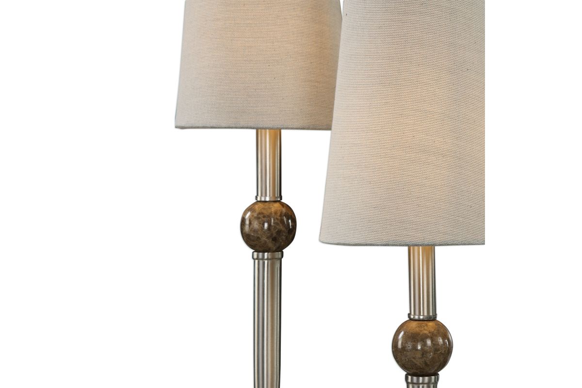 Claret Nickel 2 Light Lamp at Gardner-White