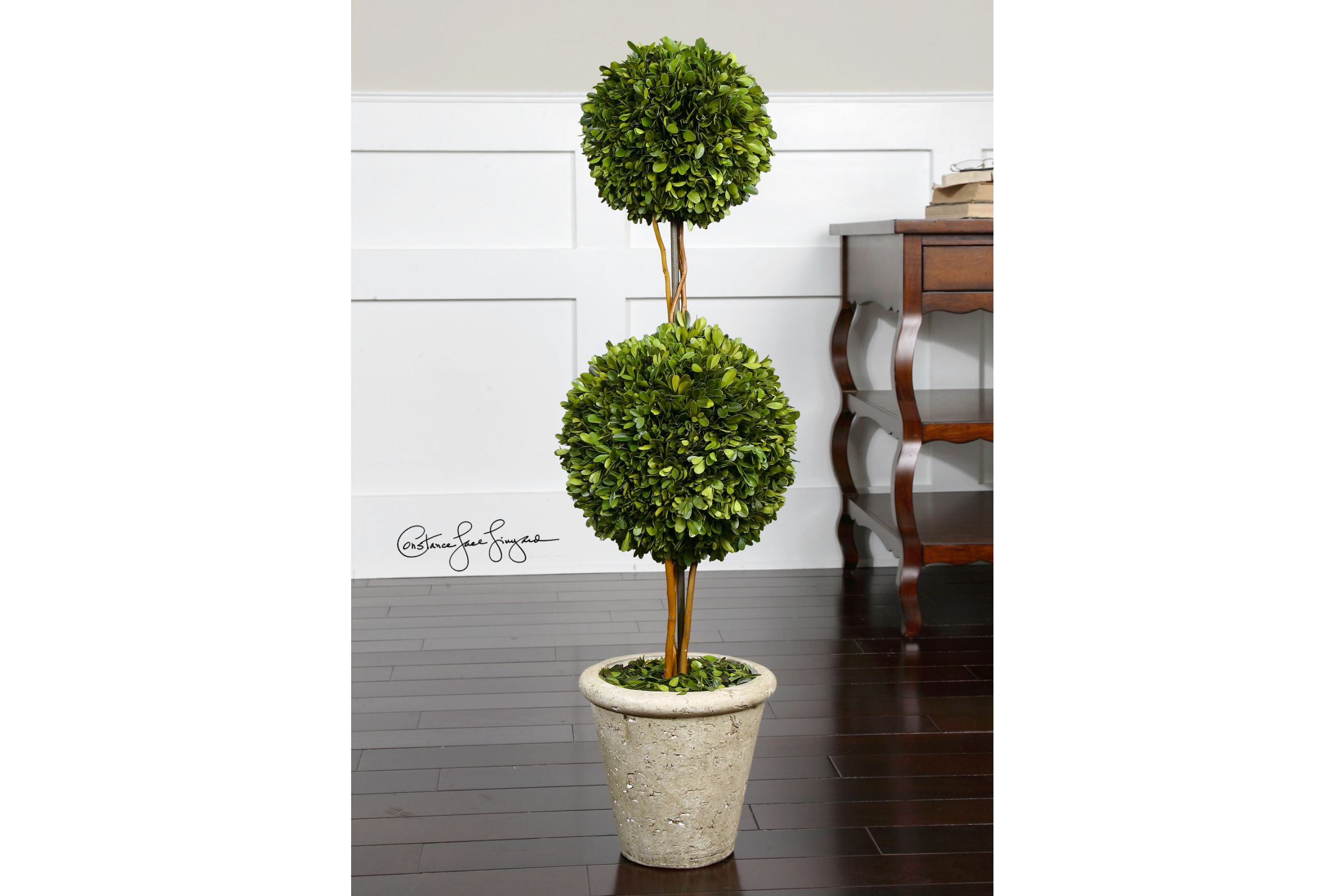 Two Sphere Topiary Preserved Boxwood at Gardner-White