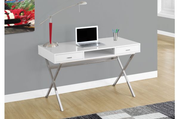 Joliet 48" Glossy White Computer Desk at Gardner-White