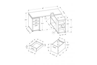 Grey Reclaimed Wood Corner Computer Desk at Gardner-White