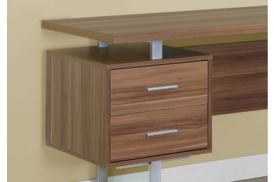 Walnut & Silver Computer Desk at Gardner-White