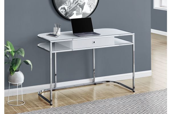 Jarrow 48" Glossy White Computer Desk at Gardner-White