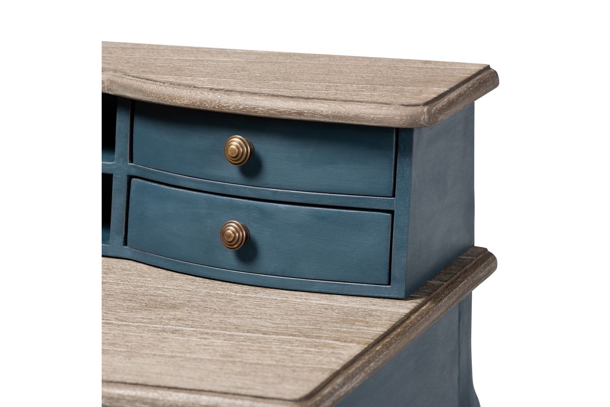Hendrick Blue Spruce Finished Wood Accent Writing Desk