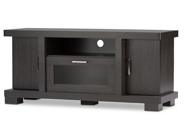 Sperrie 47-Inch Dark Brown Wood TV Cabinet with 2 Doors