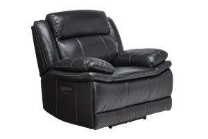 Raider Leather Dual Power Recliner at Gardner-White