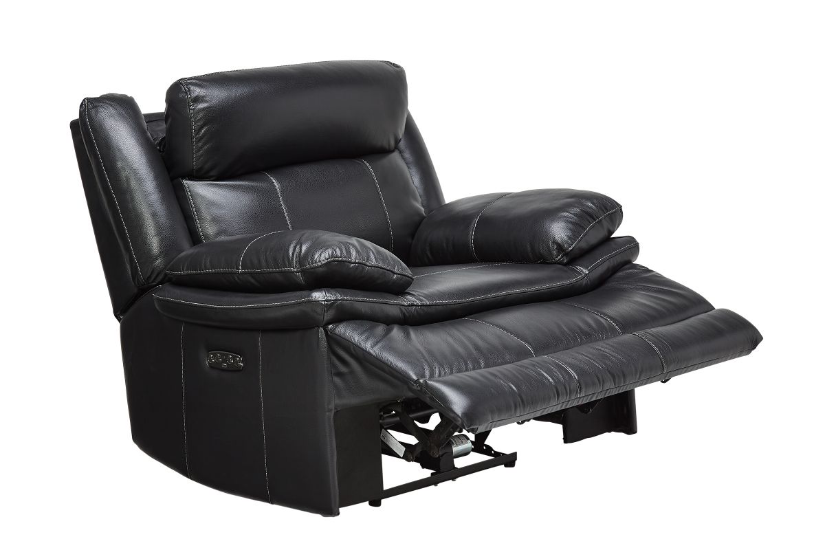 Raider Leather Dual Power Recliner at Gardner-White