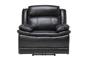 Raider Leather Dual Power Recliner at Gardner-White