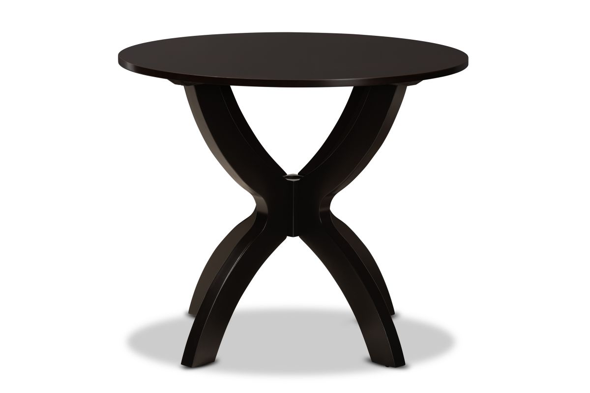 Pluto Dark Brown Finished 35-Inch-Wide Round Wood Dining Table