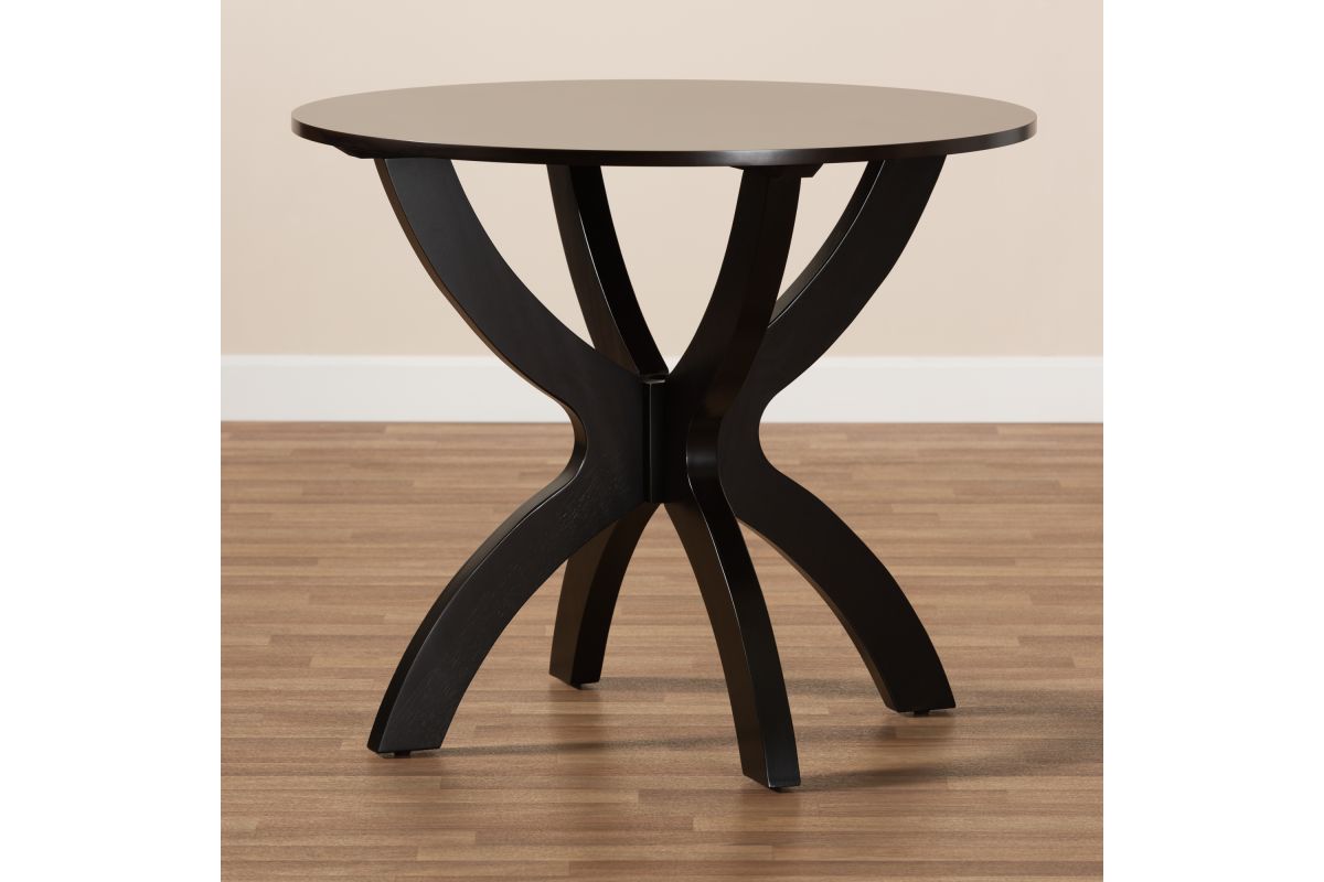 Pluto Dark Brown Finished 35-Inch-Wide Round Wood Dining Table