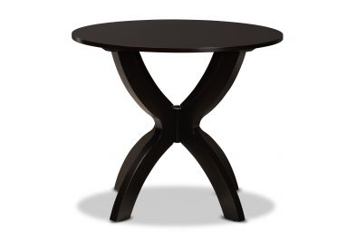 Pluto Dark Brown Finished 35-Inch-Wide Round Wood Dining Table