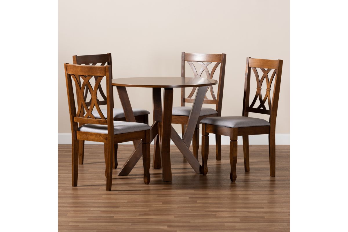 Irene Walnut Brown Finished Wood 5-Piece Dining Set at Gardner-White