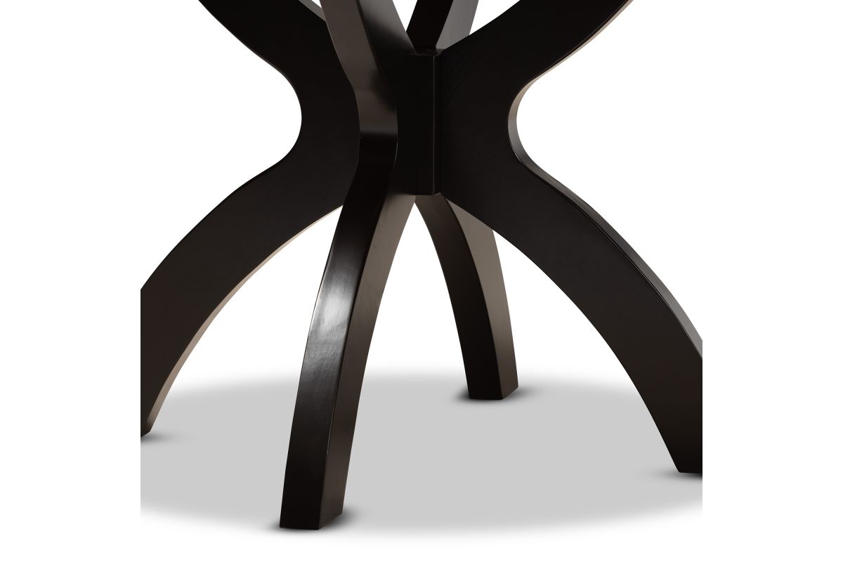 Pluto Dark Brown Finished 35-Inch-Wide Round Wood Dining Table