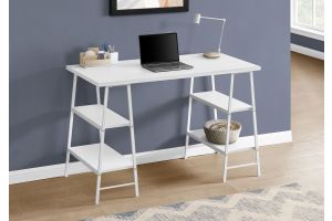 White Metal 48" Computer Desk with Shelves at Gardner-White
