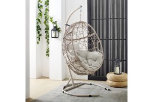 Cleo Indoor Outdoor Wicker Hanging Egg Chair at Gardner-White