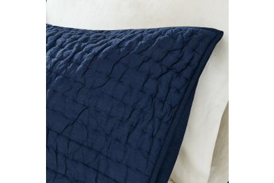 Serene Cotton Hand Quilted Blue Full/Queen Coverlet Set