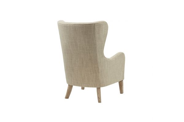 Arianna Swoop Wing Chair in Taupe at Gardner-White