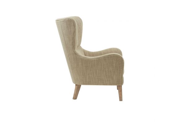 Arianna Swoop Wing Chair in Taupe at Gardner-White