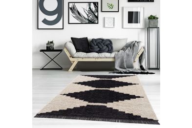 Amanda Black & Ivory 6'x9' Modern Area Rug at Gardner-White