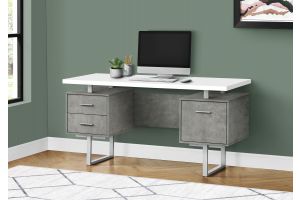White/Grey Concrete 60" Computer Desk at Gardner-White