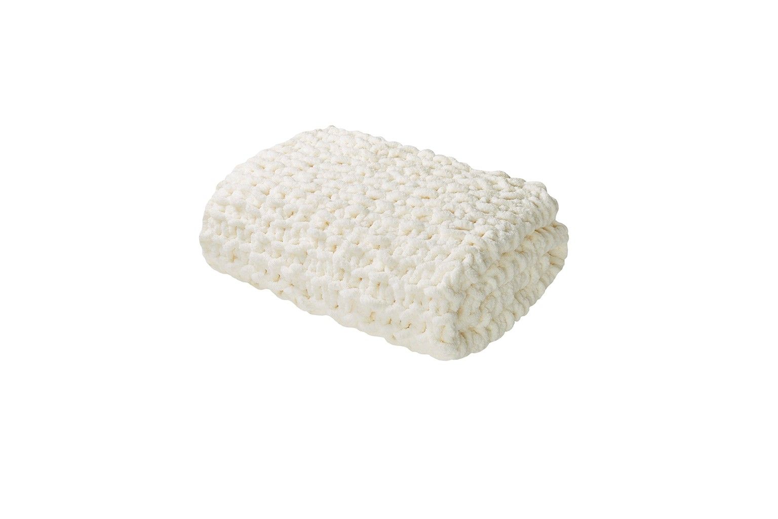 Chenille Ivory Chunky Knit Throw