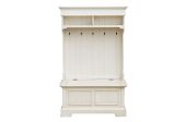 Antique White Hall Tree with Storage at Gardner-White