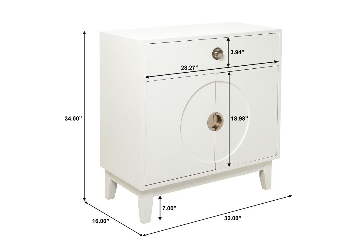 Mid-Century Modern White Accent Chest at Gardner-White