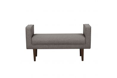 Upholstered Modern Arm Bench in Light Gray at Gardner-White