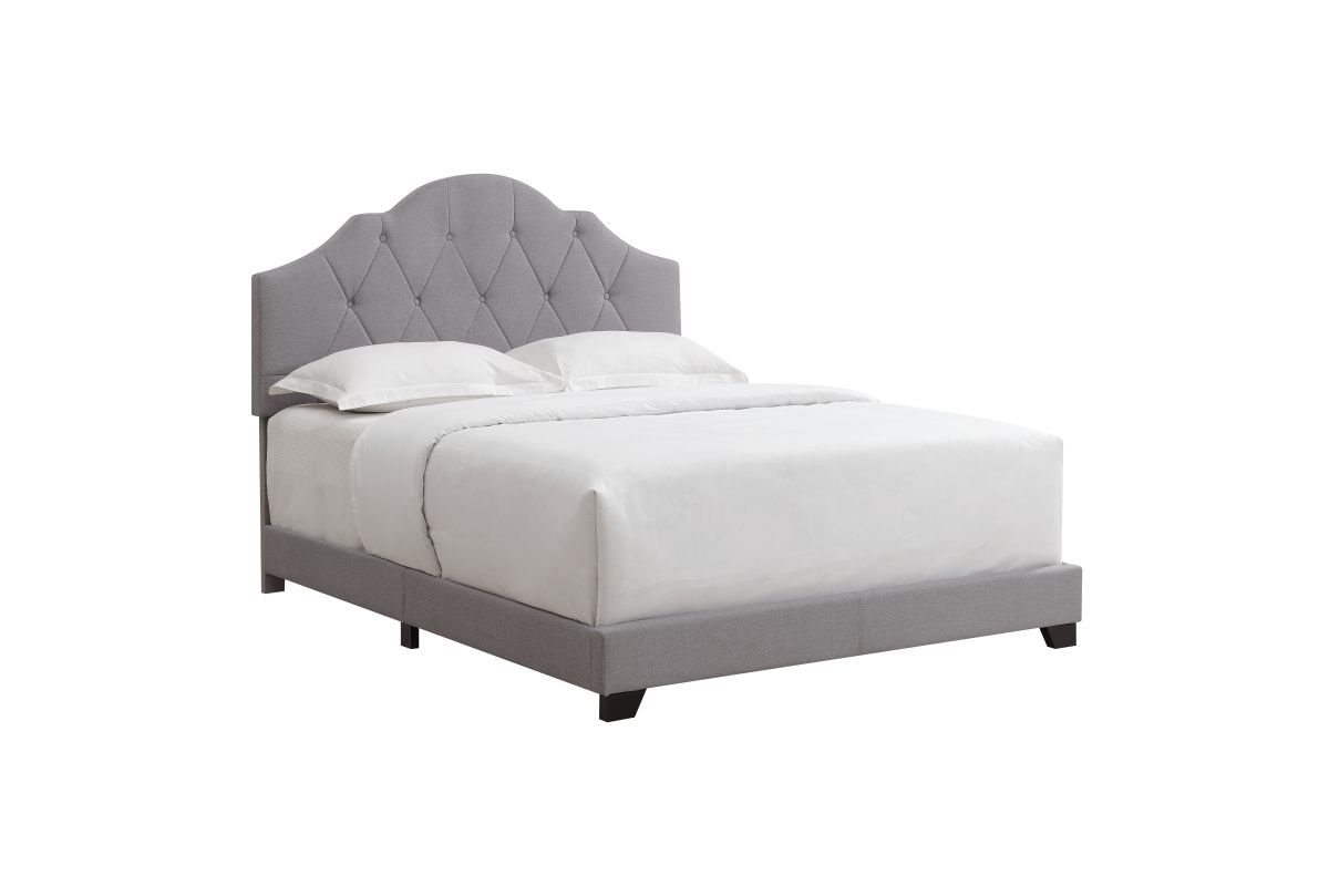 Saddle Tufted Full Upholstered Bed in Smoke Gray at Gardner-White