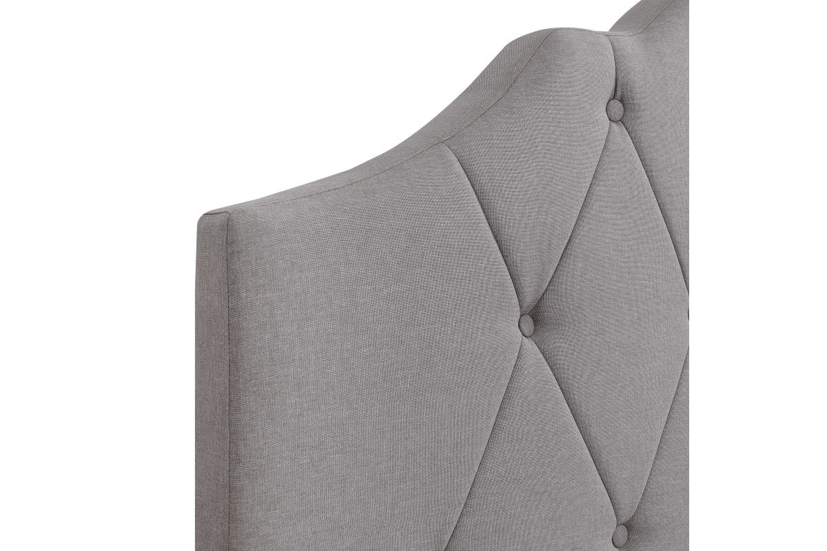 Saddle Tufted Full Upholstered Bed in Smoke Gray at Gardner-White