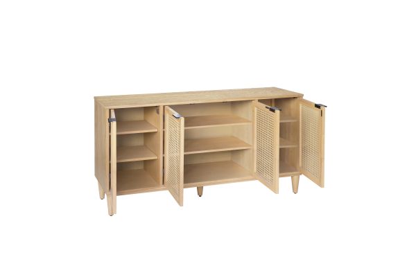 Four Door Cane Console Table at Gardner-White