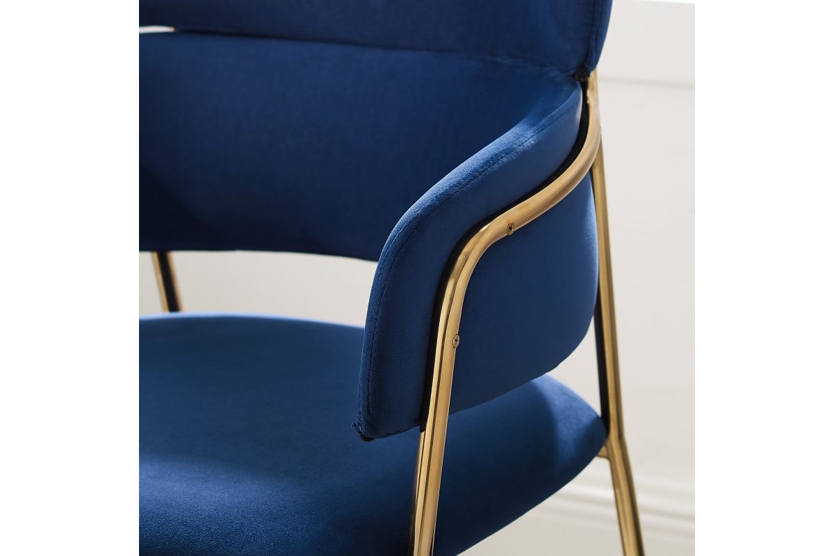 Metal Frame Velvet Accent Chair at Gardner-White