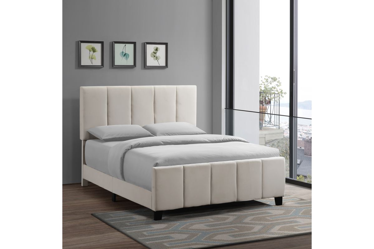 Twin Modern Channel Bed in Ivory at Gardner-White
