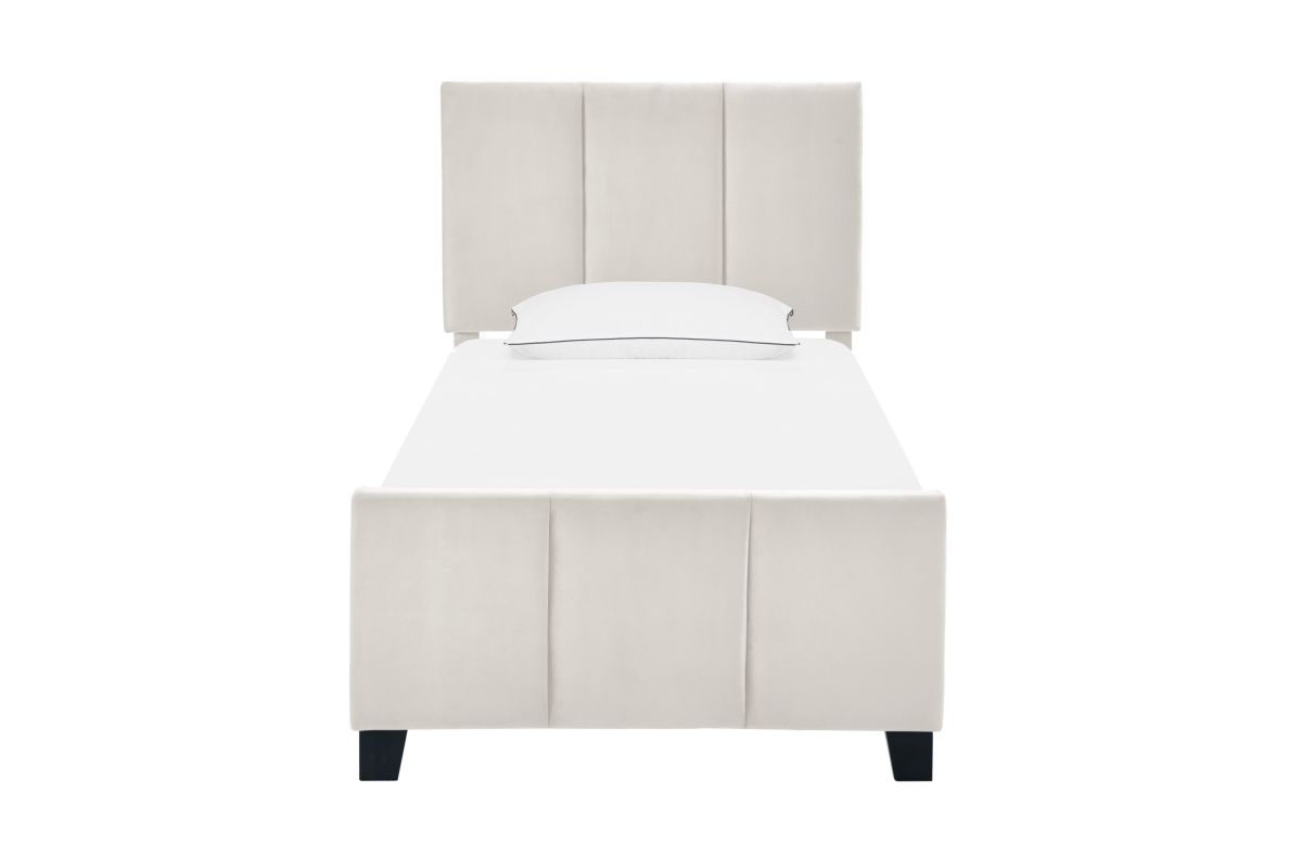 Twin Modern Channel Bed in Ivory at Gardner-White