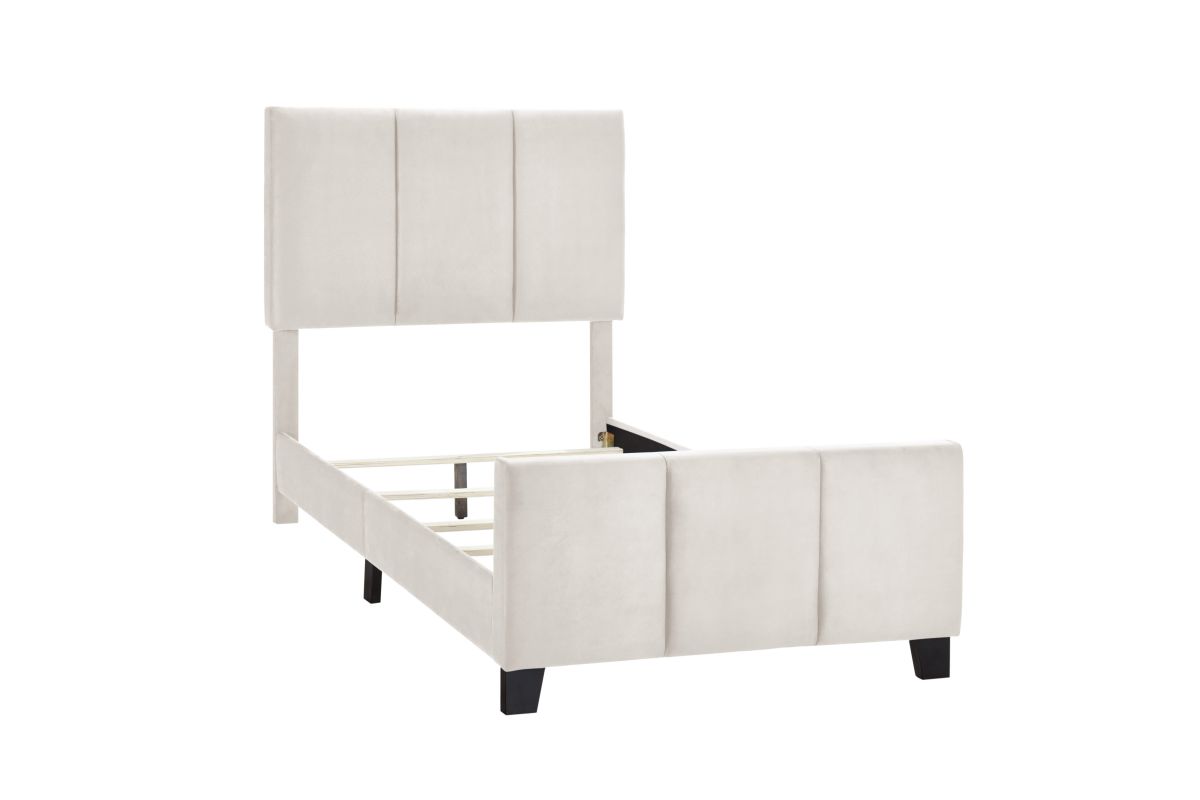 Twin Modern Channel Bed in Ivory at Gardner-White