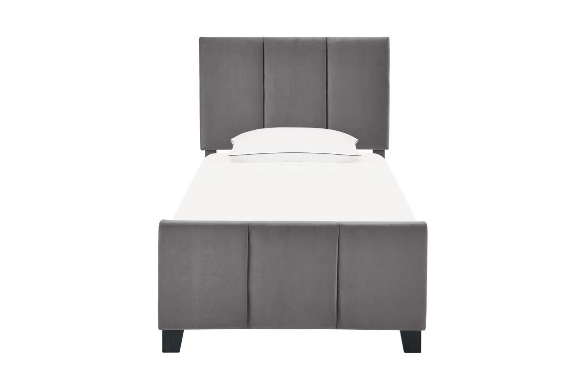 Twin Modern Channel Bed in Flannel at Gardner-White