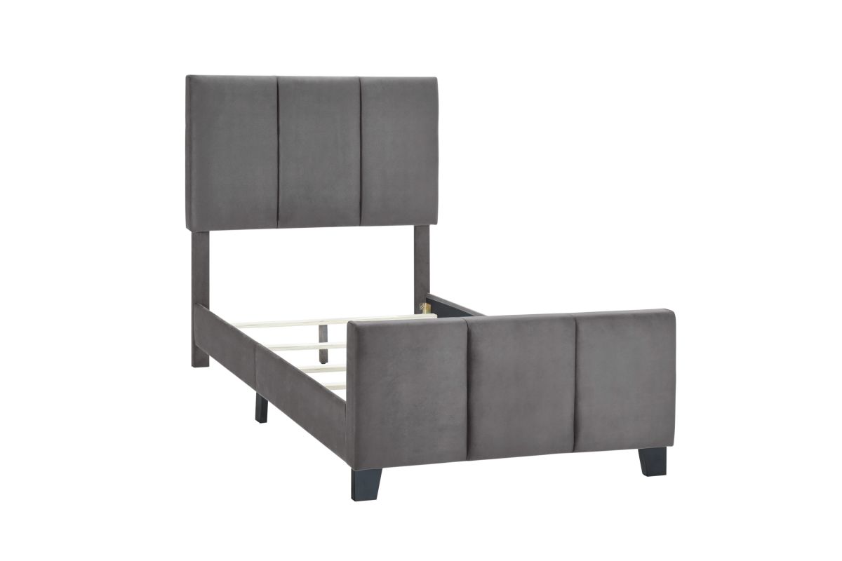 Twin Modern Channel Bed in Flannel at Gardner-White