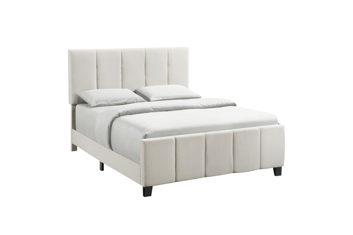 Modern Channel Queen Bed in Ivory at Gardner-White